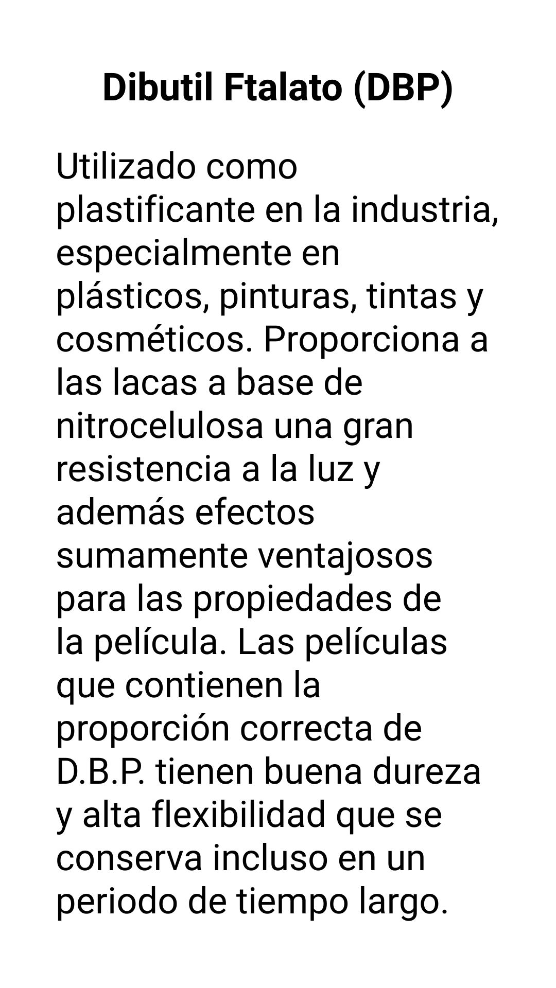 Dibutil Ftalato (DBP)TEXT | Solventes Mexicanos